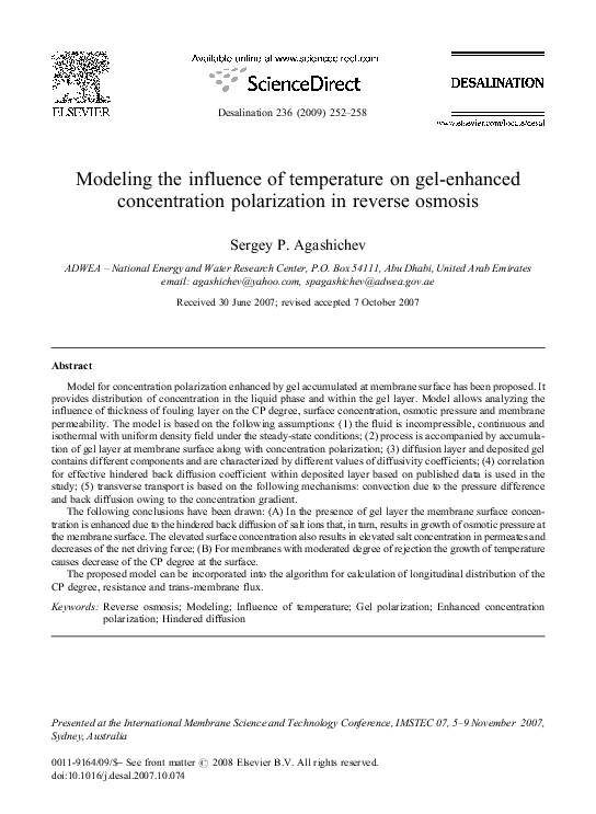 (PDF) Modeling the influence of temperature on gel-enhanced concentration polarization in ...