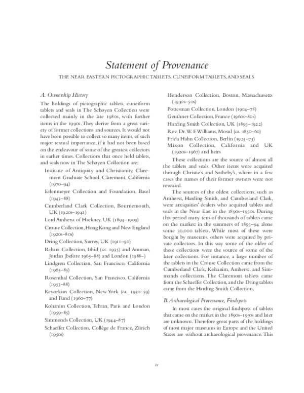 (PDF) Statement of Provenance