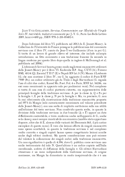 (PDF) Reseña del libro de Emmanuelle Jeunet-Mancy (ed.), Servius ...