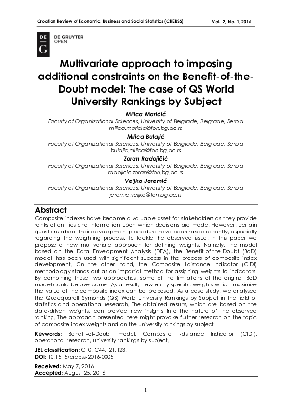 (PDF) Multivariate approach to imposing additional constraints on the ...