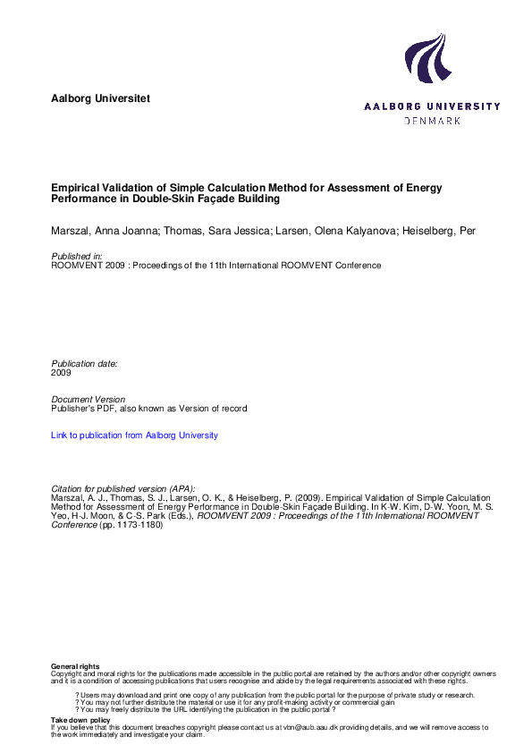 Pdf Empirical Validation Of Simple Calculation Method For Assessment