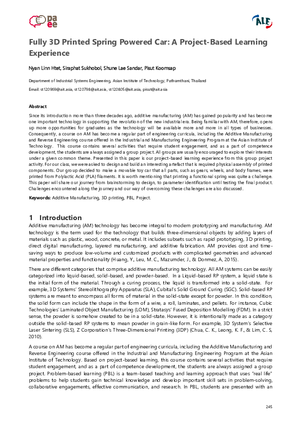 (PDF) Fully 3D Printed Spring Powered Car: A Project-Based Learning ...