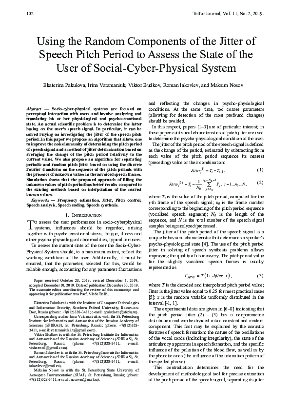 (PDF) Using the random components of the jitter of speech pitch period ...