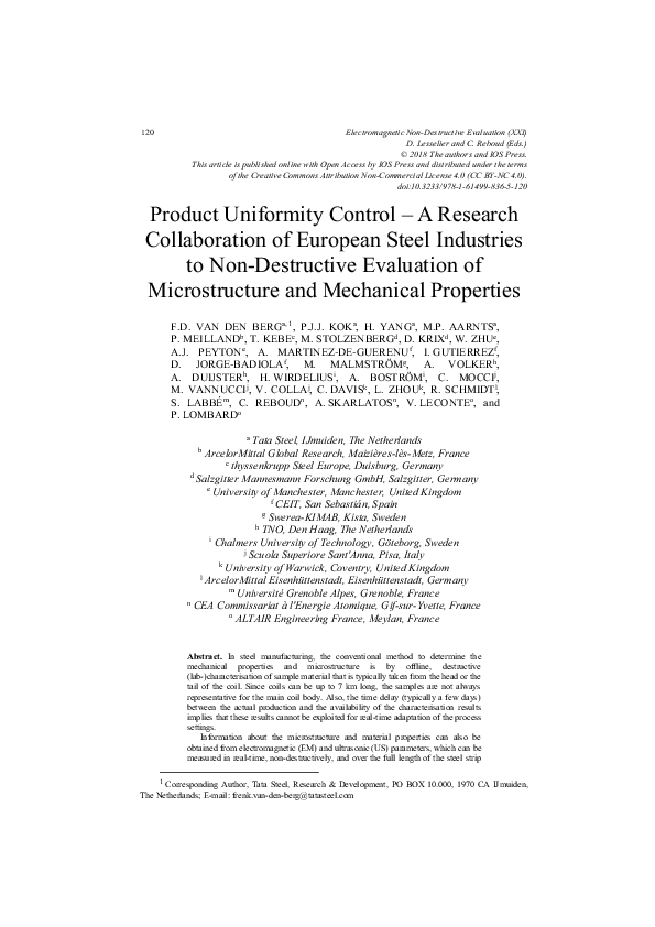 (PDF) Product uniformity control - A research collaboration of european ...
