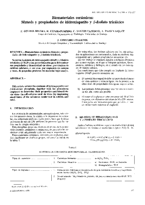 (PDF) Biomateriales cerámicos : síntesis y propiedades de ...