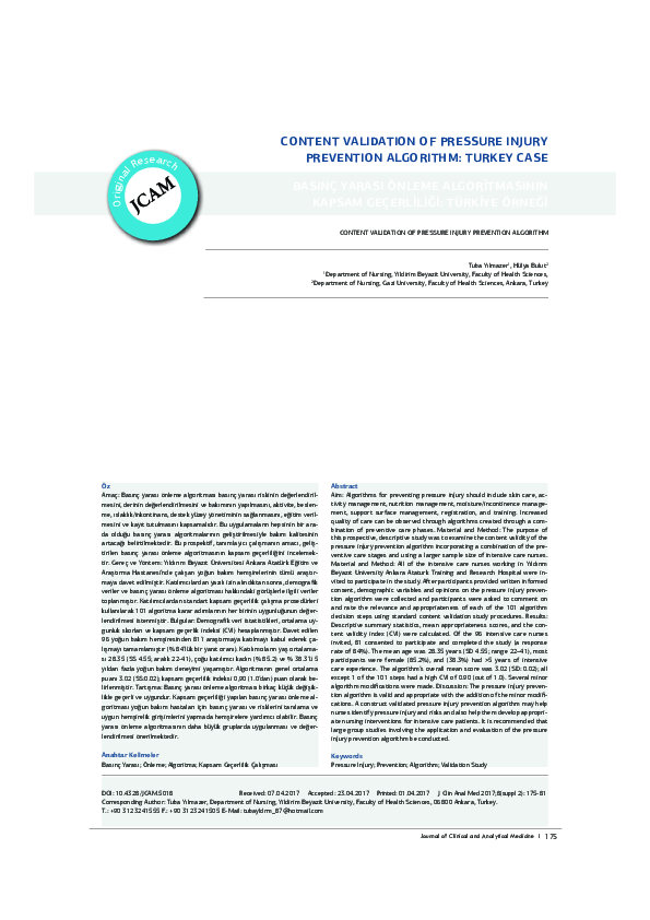 (PDF) Content Validation of Pressure Injury Prevention Algorithm ...