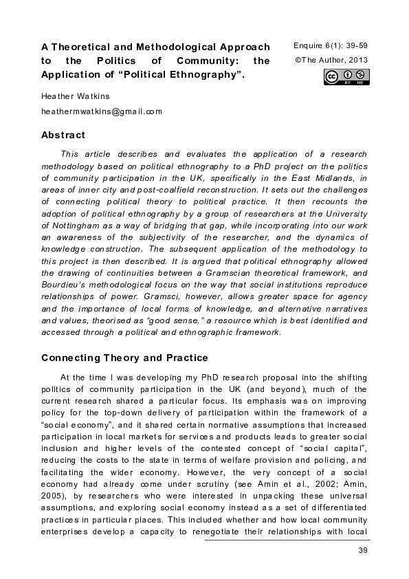 (PDF) A Theoretical and Methodological Approach to the Politics of ...