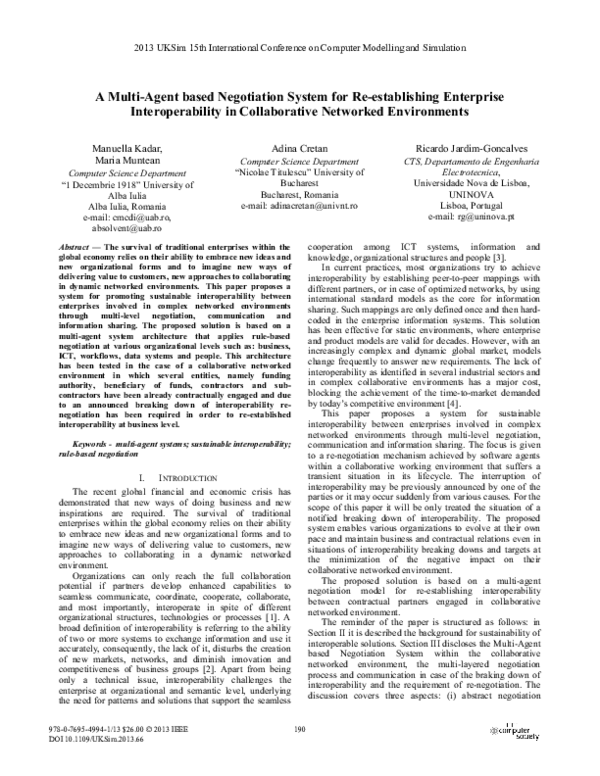 (PDF) A multi-agent based negotiation system for re-establishing ...