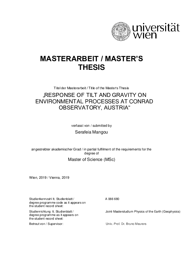 (PDF) Response of tilt and gravity on environmental processes at Conrad ...