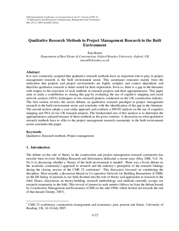 (PDF) Qualitative Research Methods in Project Management Research in ...