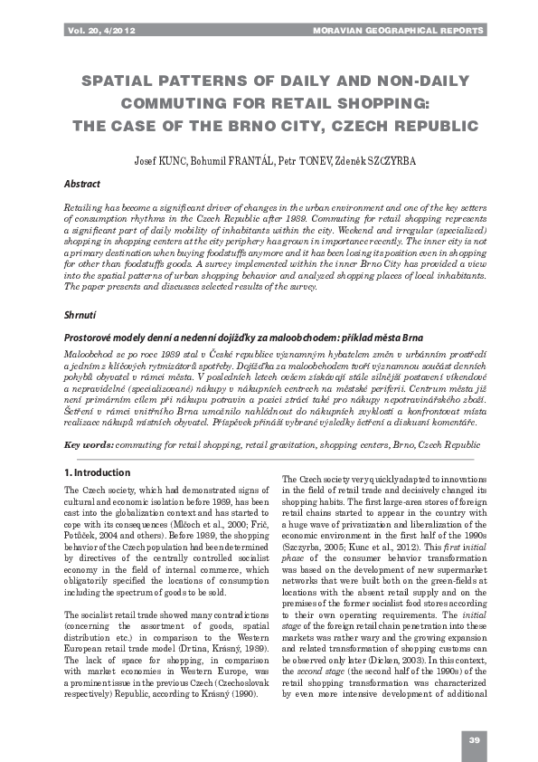 (PDF) Spatial Patterns of Daily and Non-Daily Commuting for Retail Shopping: The Case of the ...