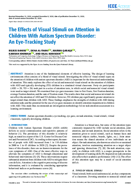 (PDF) The Effects of Visual Stimuli on Attention in Children With ...