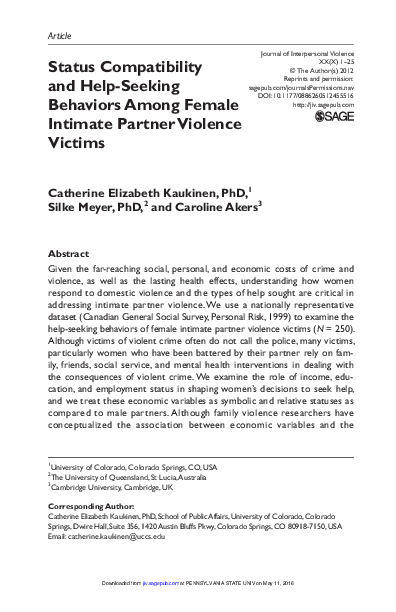 (PDF) Help-Seeking Behaviors in Female IPV Victims