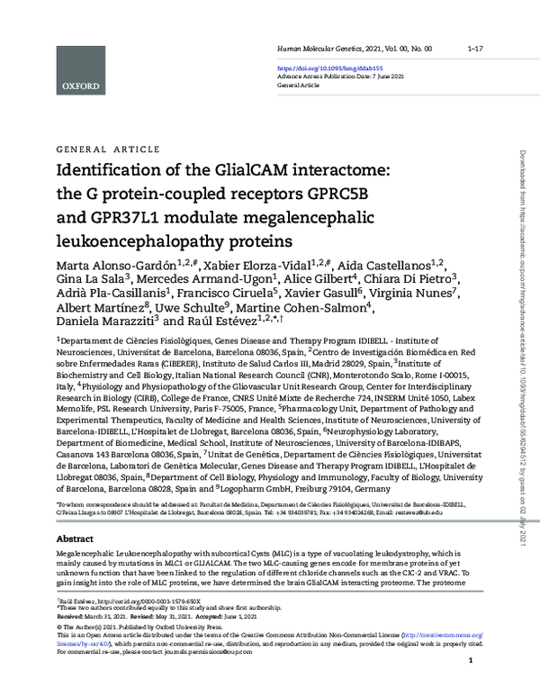 (PDF) Identification of the GlialCAM interactome: the G protein-coupled ...