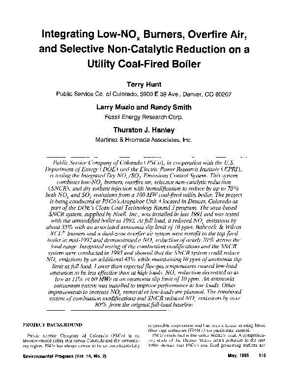 (PDF) Integrating low-NOx burners, overfire air, and selective non ...