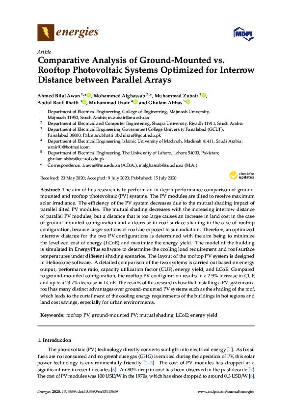 (PDF) Comparative Analysis of Ground-Mounted vs. Rooftop Photovoltaic ...
