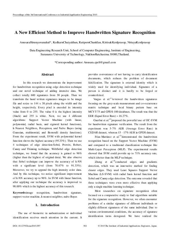 (PDF) A New Efficient Method to Improve Handwritten Signature Recognition