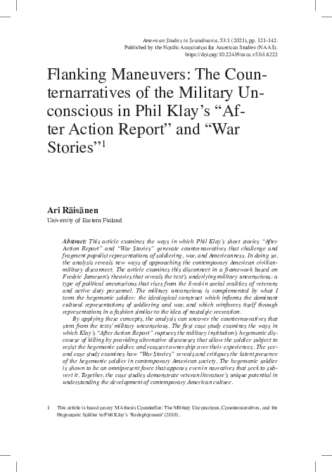 (PDF) Flanking Maneuvers: The Counternarratives of the Military ...