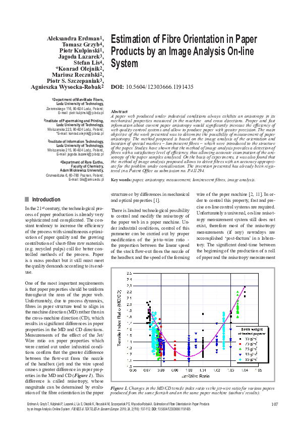 (PDF) Estimation of Fibre Orientation in Paper Products by an Image ...