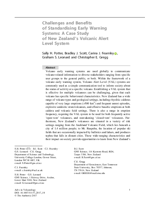 (PDF) Challenges and Benefits of Standardising Early Warning Systems: A ...