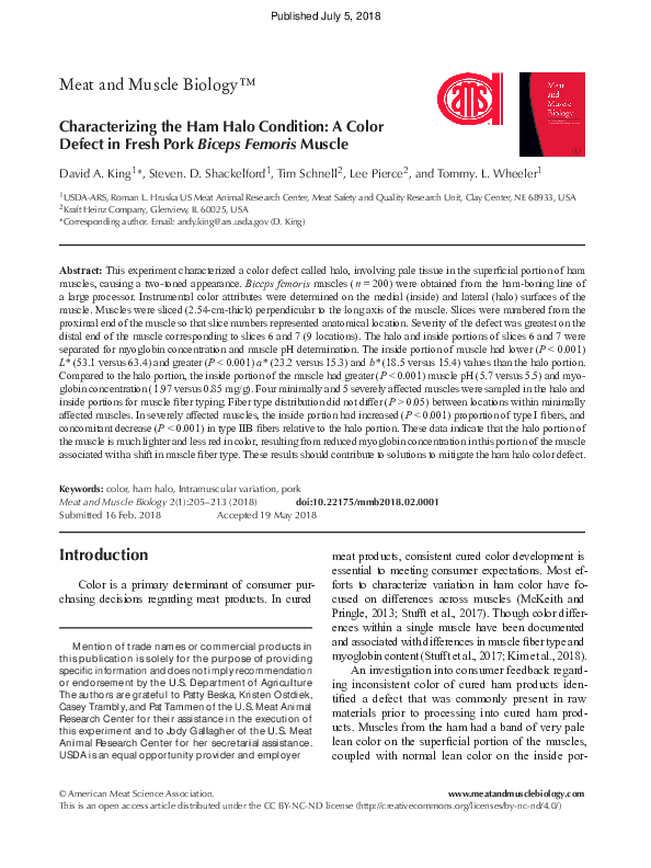 Pdf Characterizing The Ham Halo Condition A Color Defect In Fresh