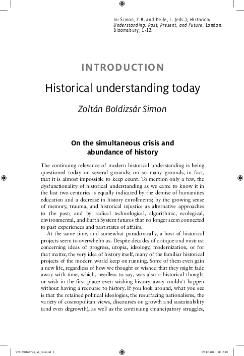 (PDF) Historical Understanding Today