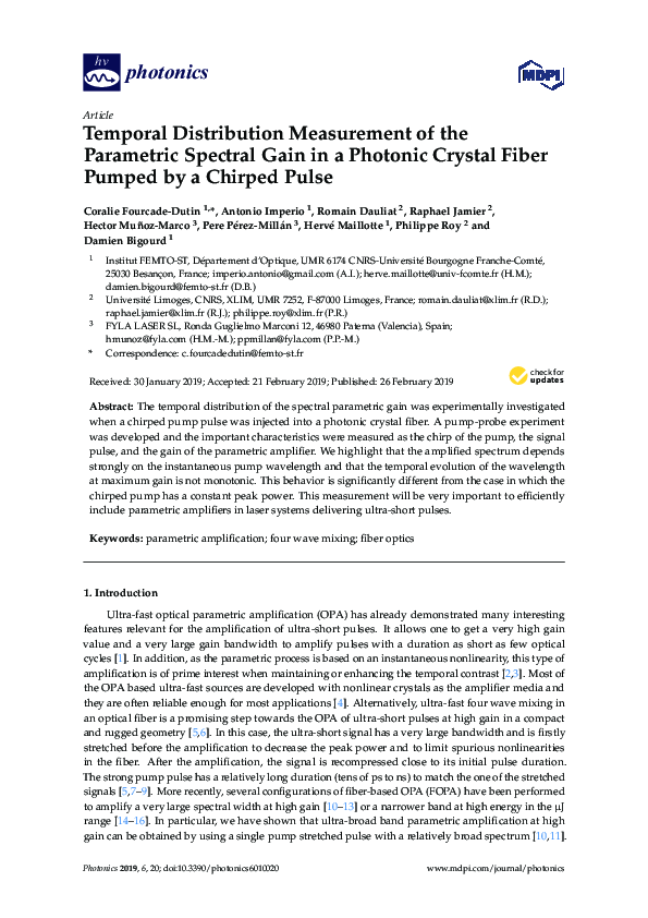 (PDF) Temporal Distribution Measurement of the Parametric Spectral Gain in a Photonic Crystal ...