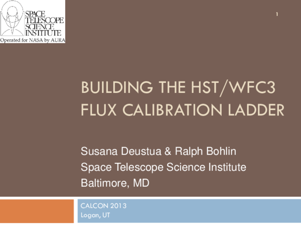 (PDF) Building the HST/WFC3 Flux Calibration Ladder