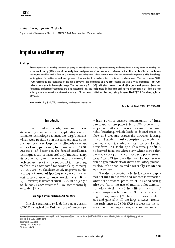 (PDF) Impulse oscillometry