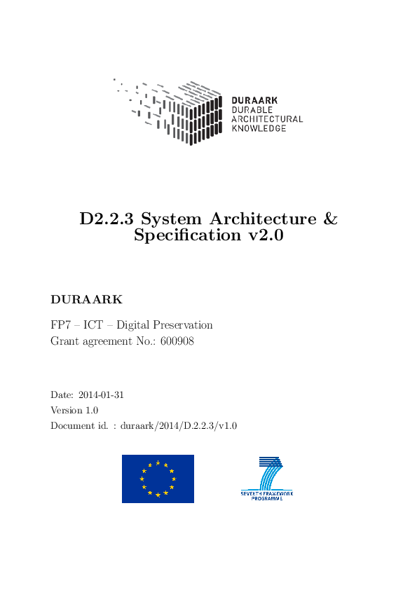 (PDF) D2.2.3 System Architecture & Specification v2.0 ; DURAARK ...