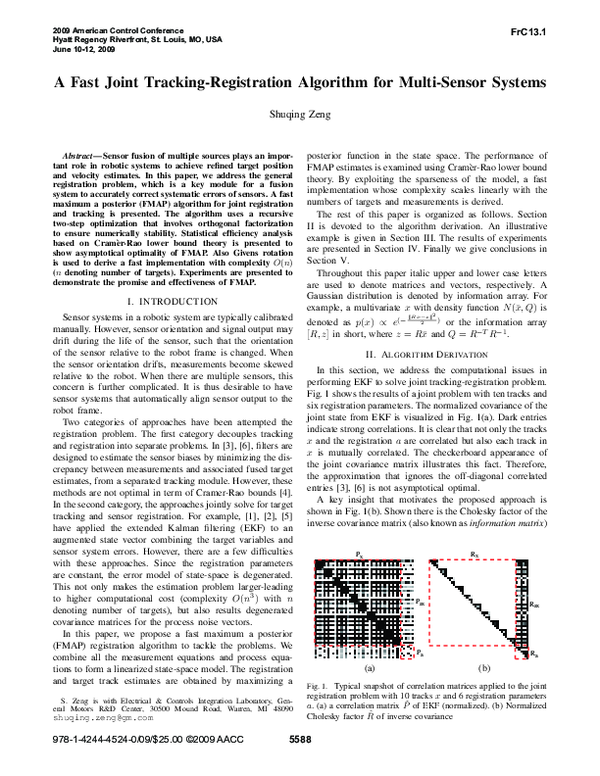 (PDF) A fast joint tracking-registration algorithm for multi-sensor systems