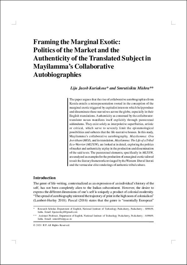 (PDF) Framing the Marginal Exotic: Politics of the Market and ...
