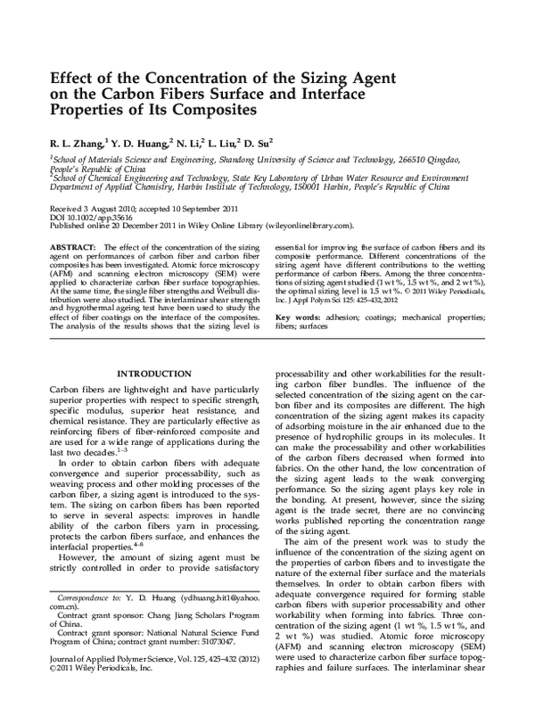 (PDF) Effect of the concentration of the sizing agent on the carbon ...