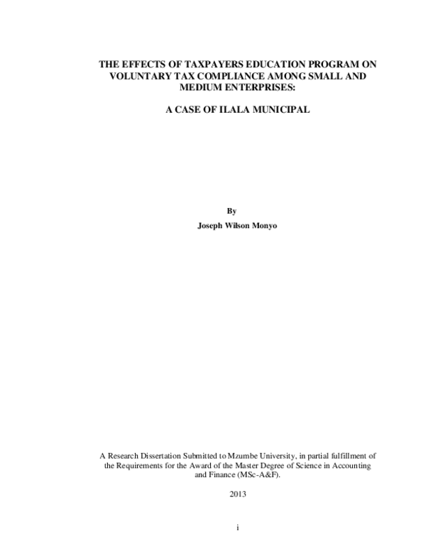 (PDF) The effects of taxpayers education program on Voluntary tax ...