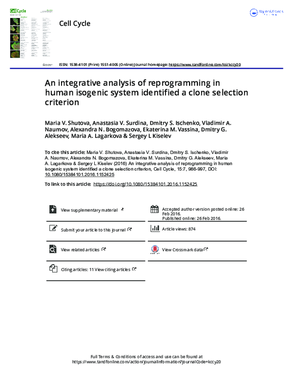 (PDF) An integrative analysis of reprogramming in human isogenic system ...