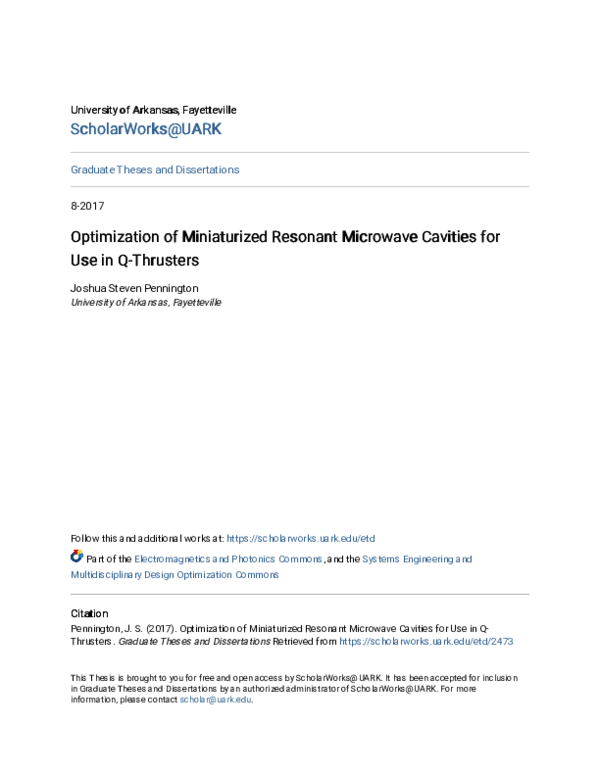 (PDF) Optimization of Miniaturized Resonant Microwave Cavities for Use ...