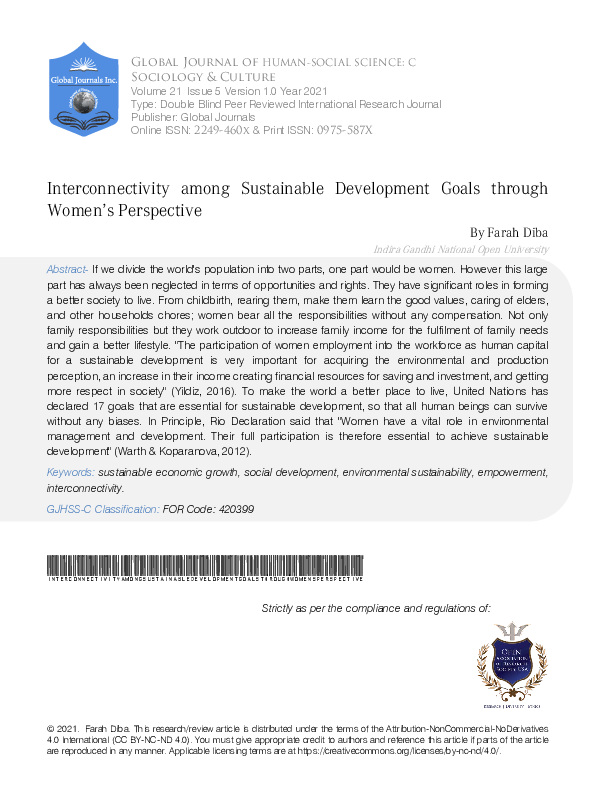 (PDF) Interconnectivity among Sustainable Development Goals through ...
