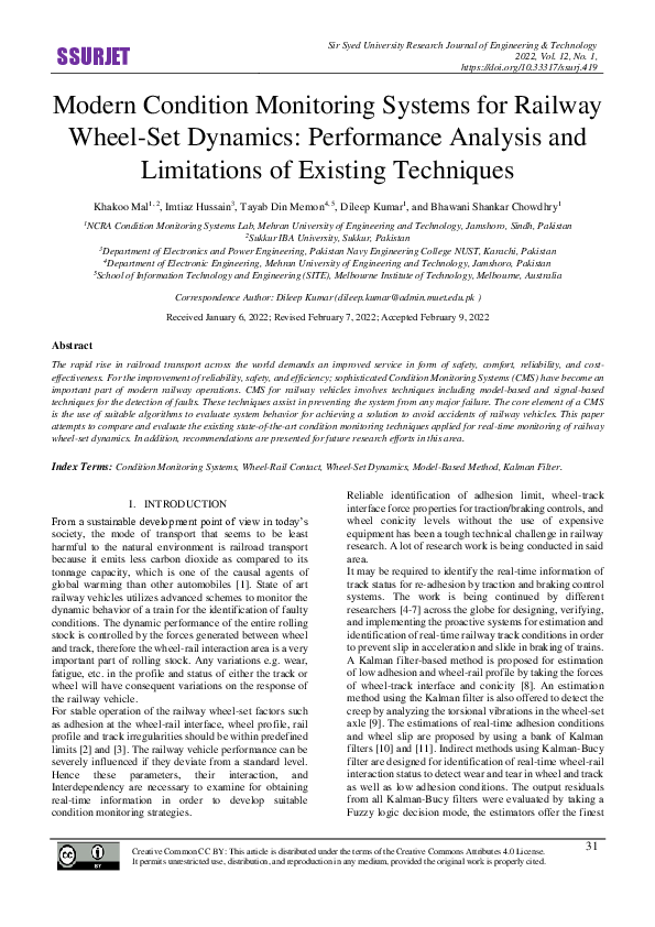 Pdf Modern Condition Monitoring Systems For Railway Wheel Set Dynamics Performance Analysis