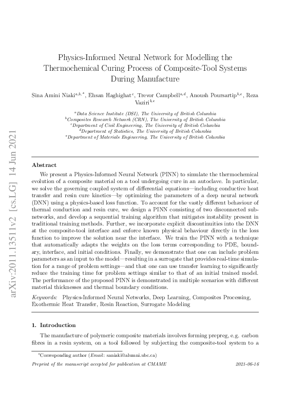 (PDF) Physics-Informed Neural Network for Modelling the Thermochemical ...