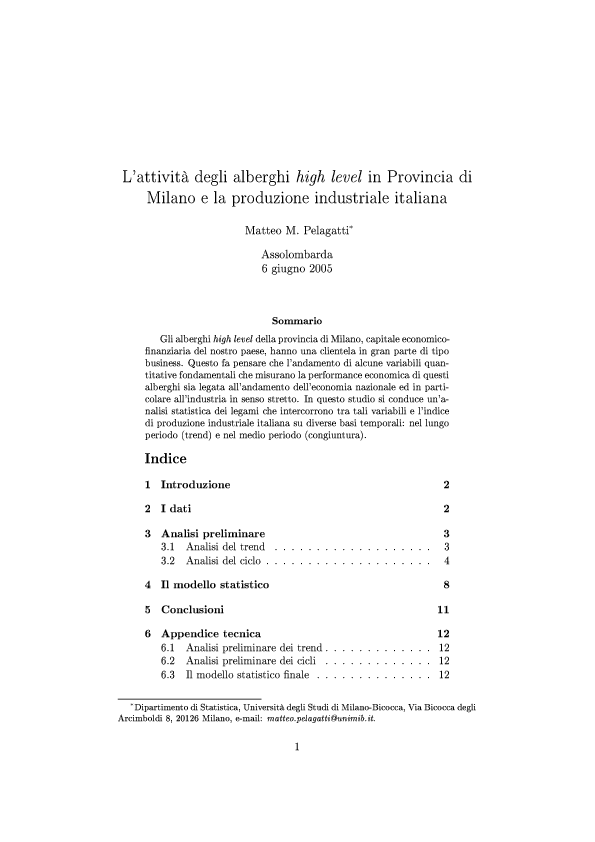 (PDF) L'attività degli alberghi high level in Provincia di Milano e la ...