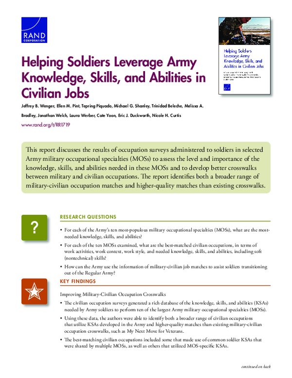 (PDF) Helping Soldiers Leverage Army Knowledge, Skills, and Abilities ...