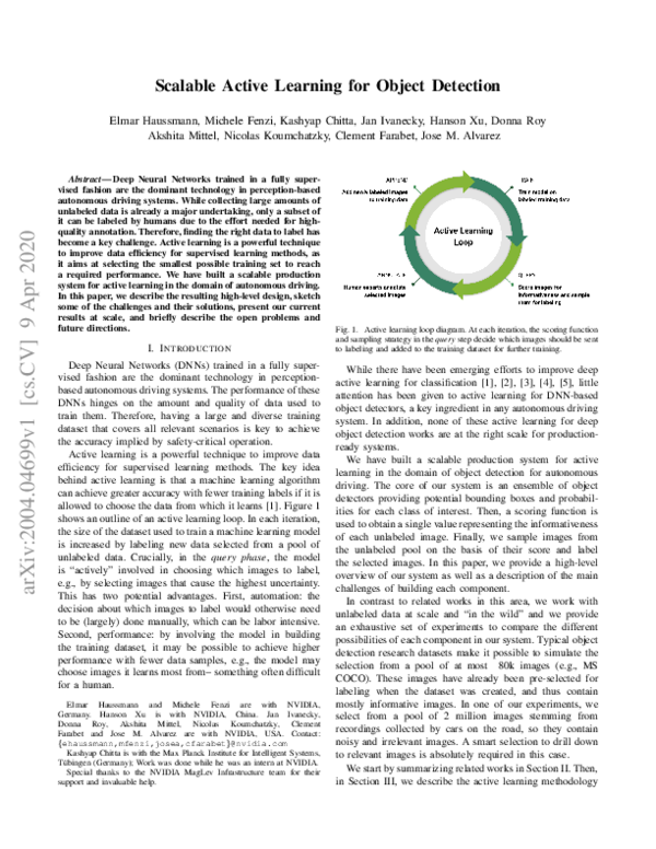 (PDF) Scalable Active Learning for Object Detection