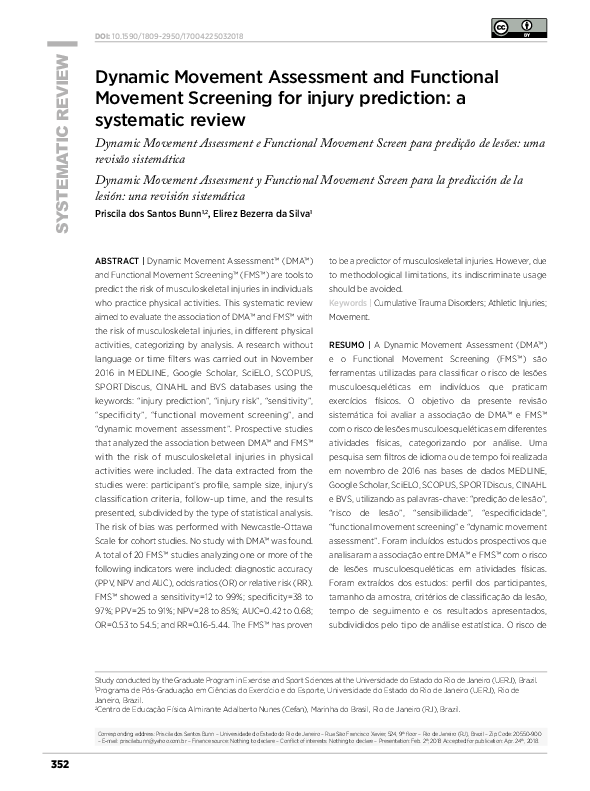 (PDF) Dynamic Movement Assessment and Functional Movement Screening for ...