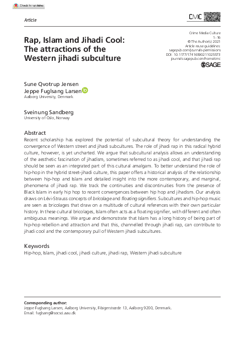 (PDF) Rap, Islam and Jihadi Cool: The attractions of the Western jihadi ...