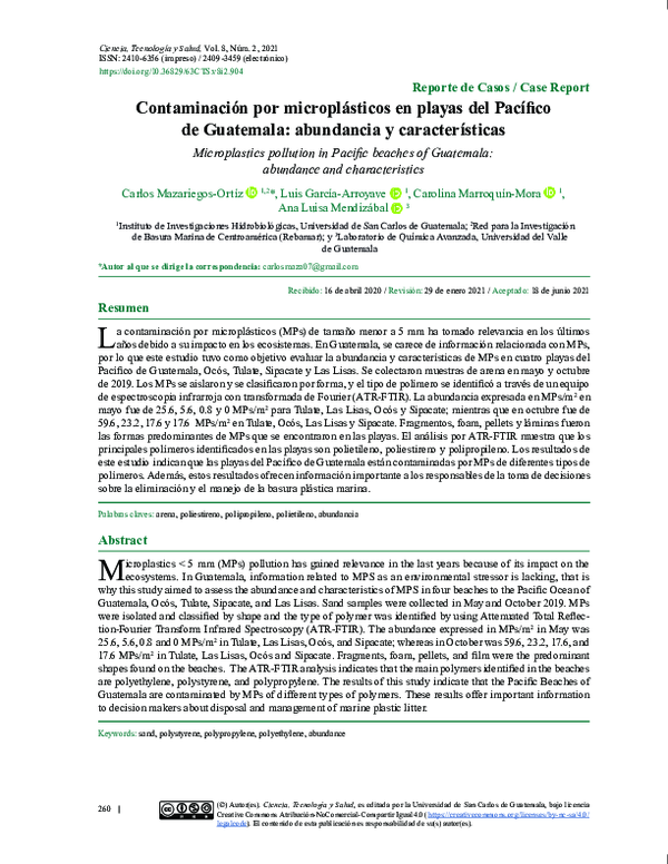 (PDF) Contaminación por microplásticos en playas del Pacífico de ...