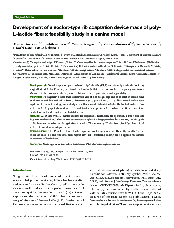 (PDF) Development of a socket-type rib coaptation device made of poly-L ...