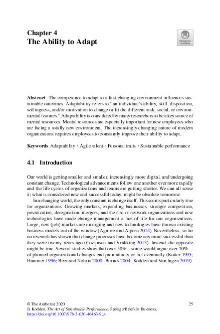 (PDF) The Ability to Adapt