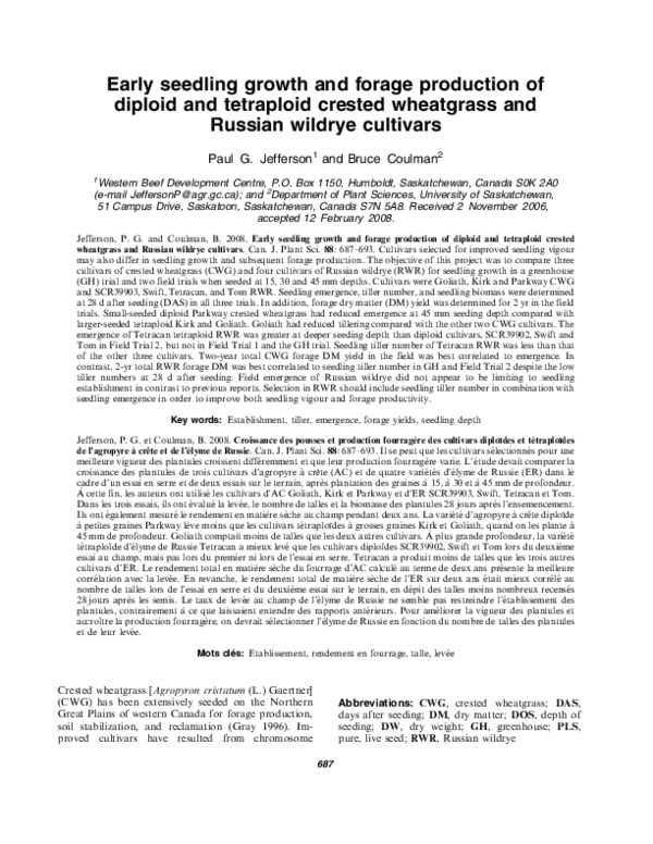 (PDF) Early seedling growth and forage production of diploid and ...