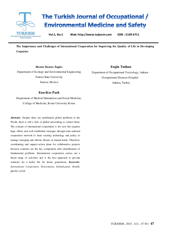 (PDF) The Importance and Challenges of International Cooperation for ...