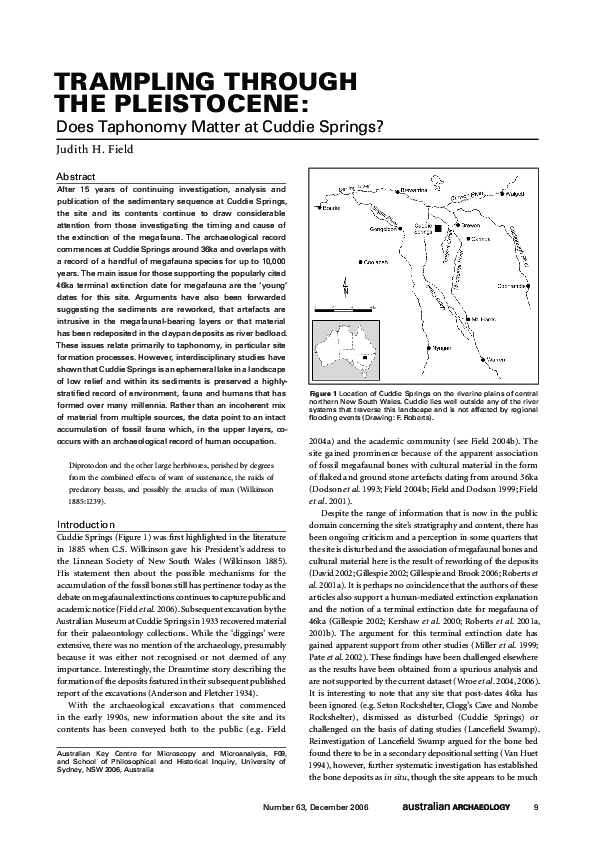 (PDF) Trampling Through The Pleistocene: Does Taphonomy Matter at ...